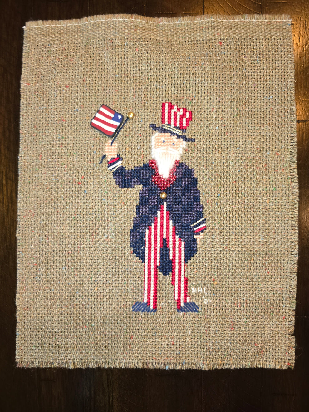 Uncle Sam - Completed Cross Stitch – GATHER 'N STITCH LLC