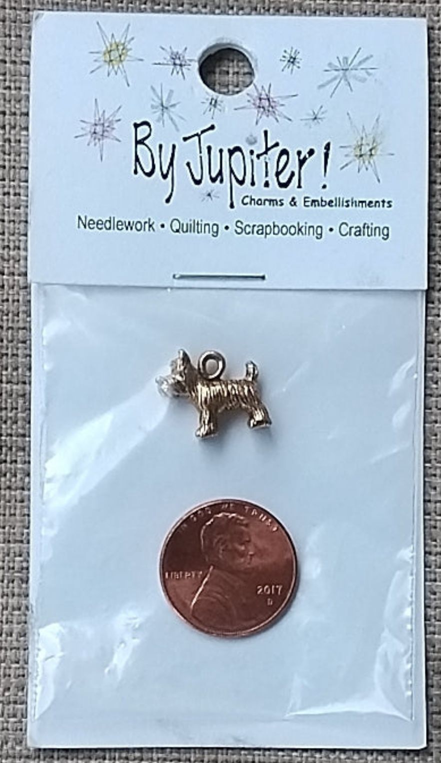 By Jupiter - Antique Gold Small Scottie – GATHER 'N STITCH LLC