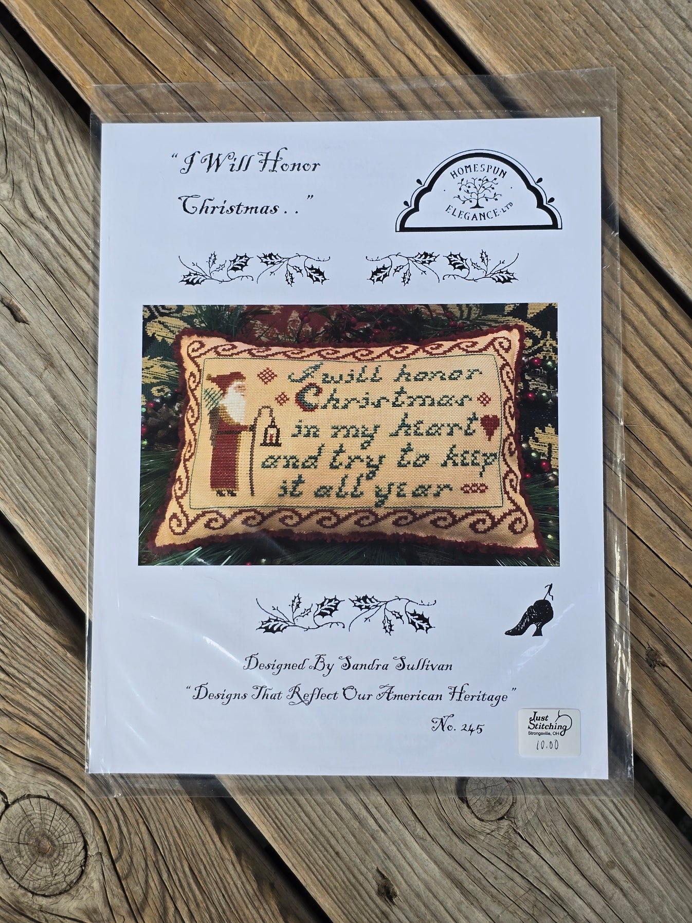 Homespun Elegance - I Will Honor Christmas - Cross Stitch Pattern ...