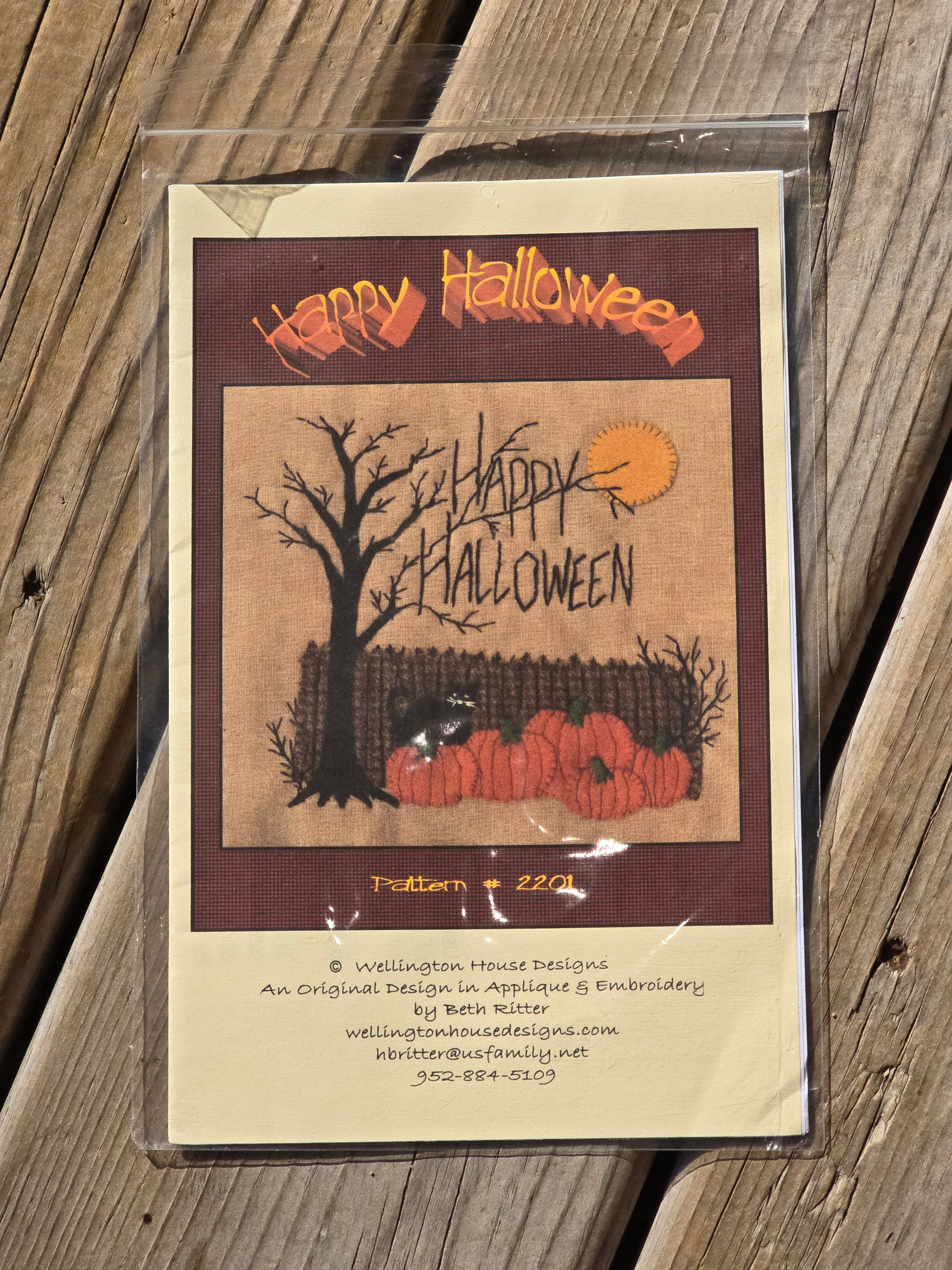 Wellington House Designs - Happy Halloween - Embroidery Pattern ...