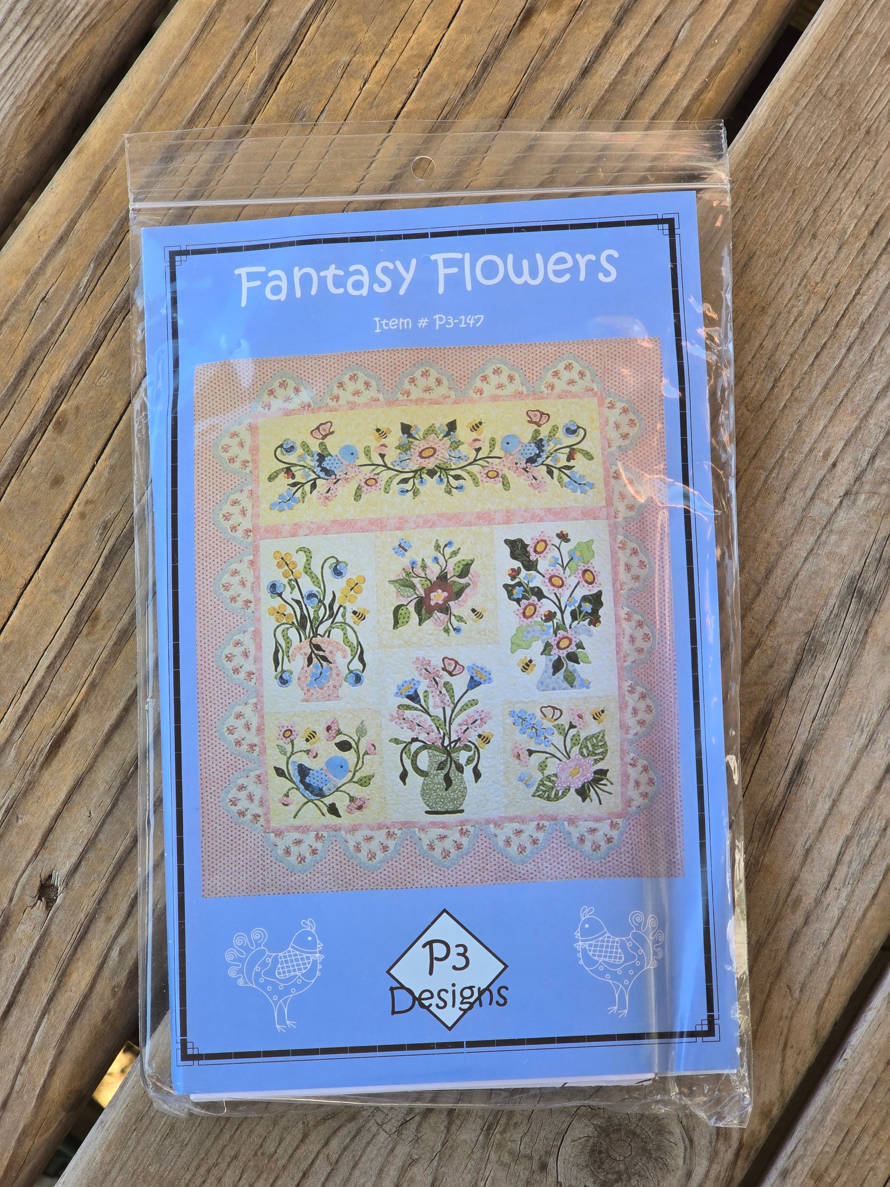 P3 Designs - Fantasy Flowers - Applique Quilt Pattern – GATHER 'N ...