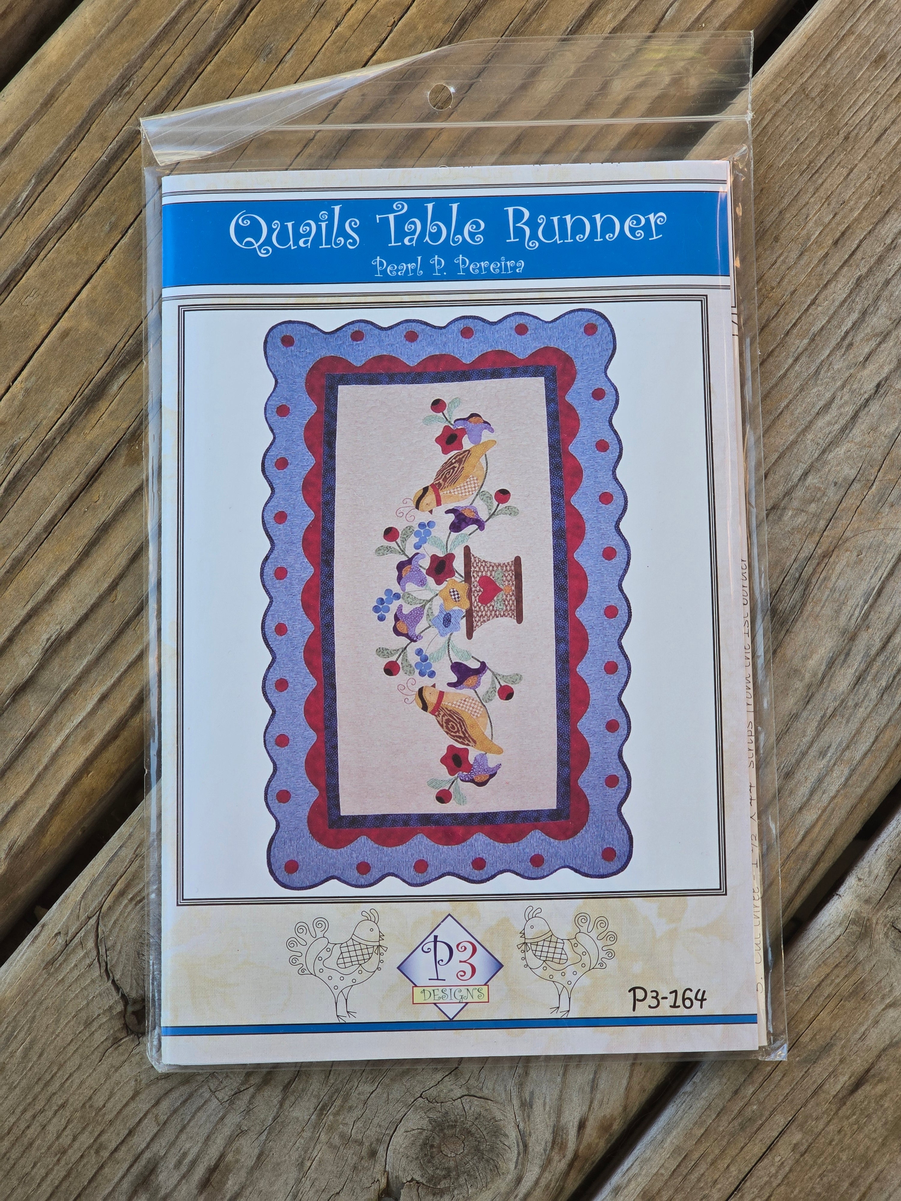 P3 Designs - Quails Table Runner - Applique Quilt Pattern – GATHER 'N ...