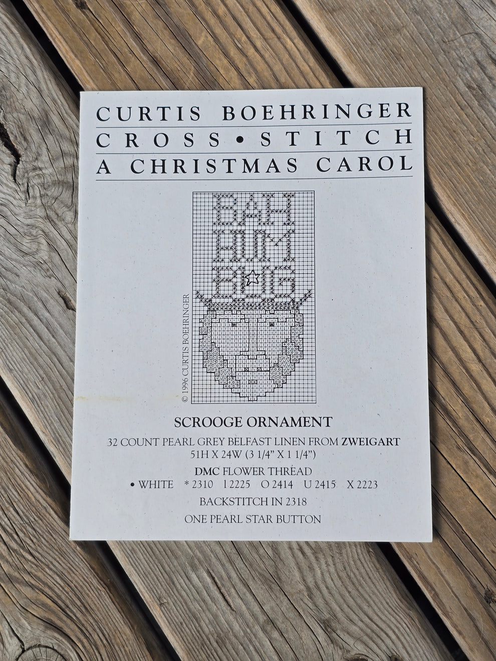 Curtis Boehringer - A Christmas Carol - Scrooge Ornament - Cross Stitc ...