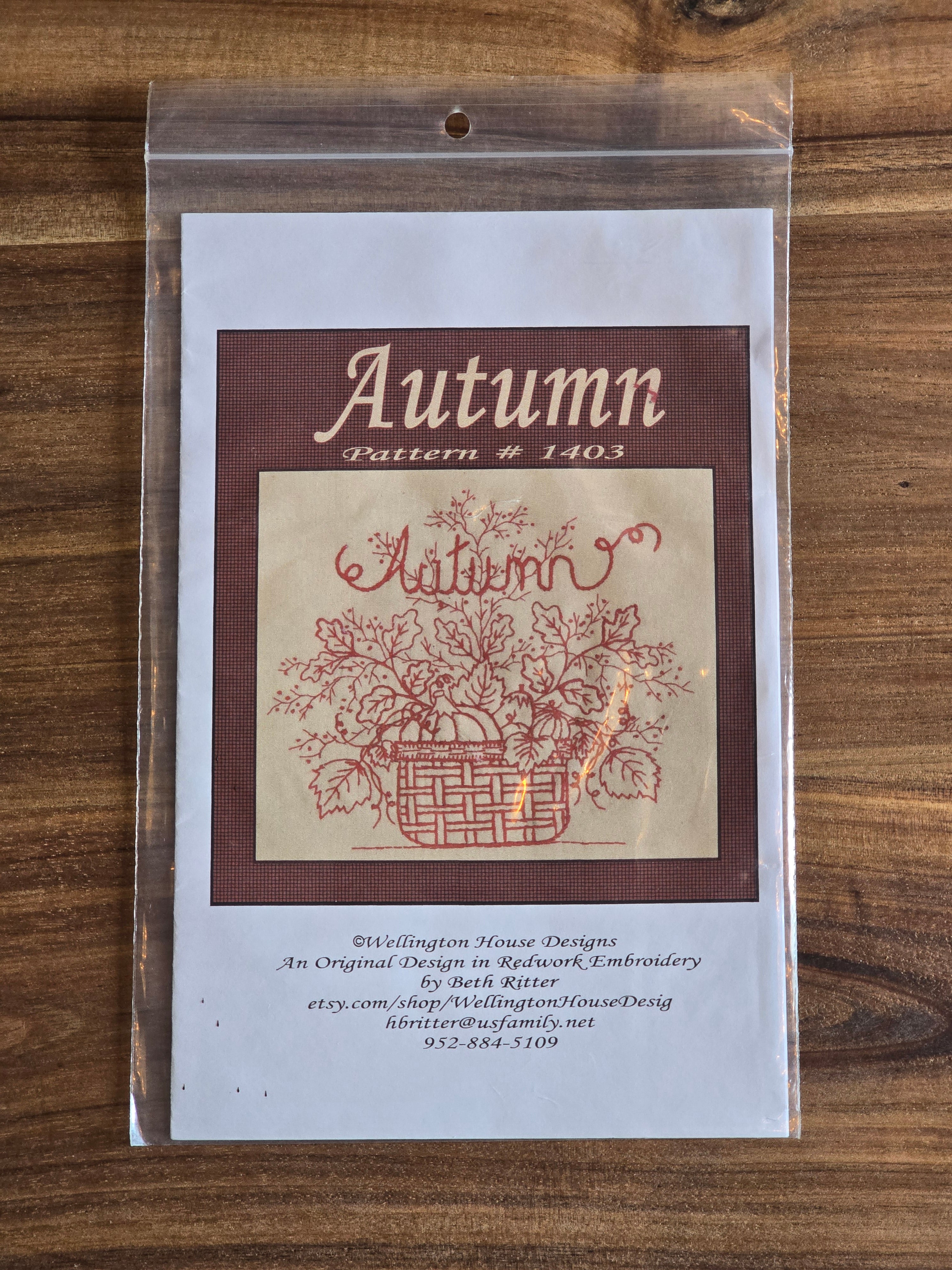 Wellington House Designs - Autumn - Embroidery Pattern – GATHER 'N ...