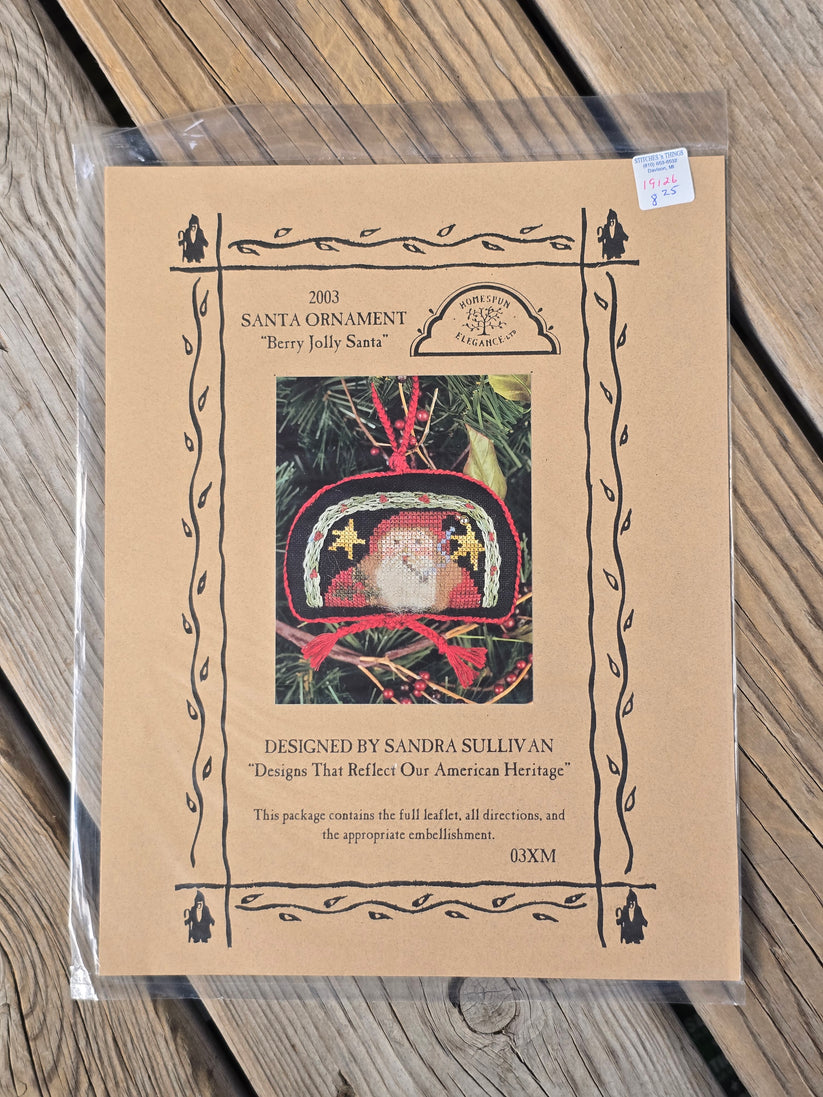 Homespun Elegance - 2003 Santa Ornament - Berry Jolly Santa - Cross St ...